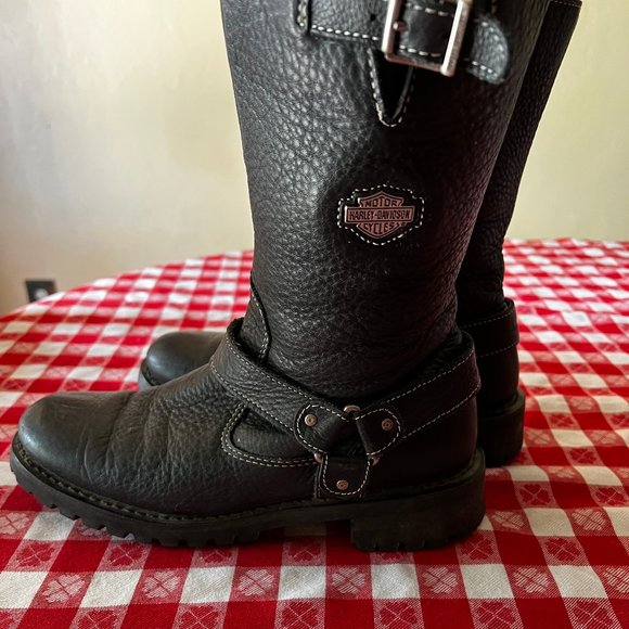 Harley-Davidson | Shoes | Rare Vintage Womens Harley Davidson Leather ...